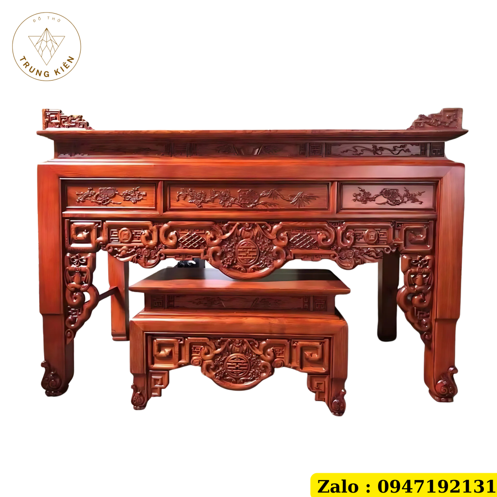 Bộ Bàn Thờ Mẫu Kim Tiền Gỗ Hương Đỏ Bàn Thờ Chuẩn 2025